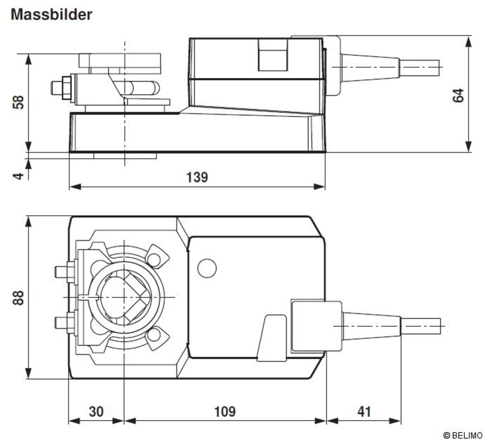 Belimo Klappenantrieb, stetig, AC/DC 24 V, 20 Nm SM24A-SR - Felderer GmbH