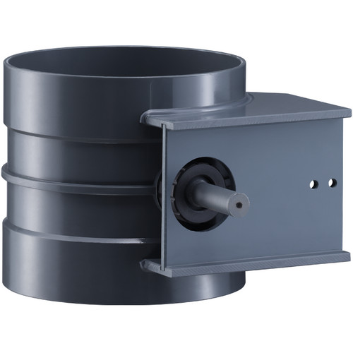 PVC-Absperrklappe, DN 160, mit Konsole für elektrischen Stellmotor ...