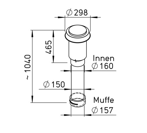 Helios IP-DHS 125, IsoPipe Dachdurchführung schwarz für IP-Rohr DN 125 ...