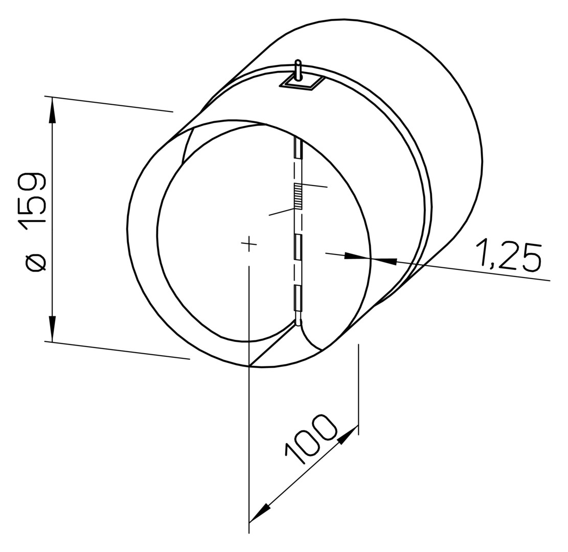 Helios RSK 160, Rohr-Verschlussklappe, DN 160 mm - Felderer GmbH