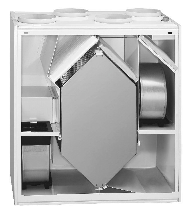 Helios KWL EC 200 W ET R, Lüftungsgerät rechts mit WRG, EC, Enthalpie ...