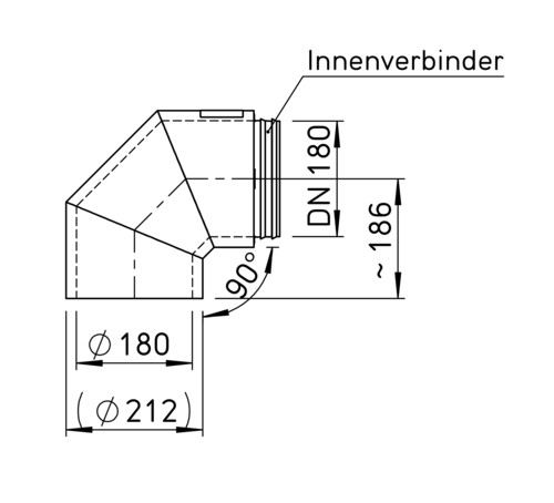 Helios IP-B 180/90 Grad, IsoPipe 90 Grad Bogen mit Innenverbinder ...